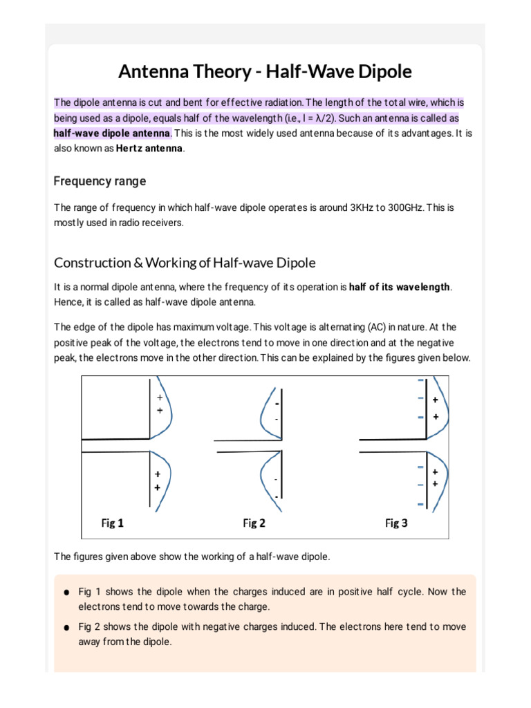 Antenna Theory - Half-Wave Dipole | PDF | Antenna (Radio) | Broadcast ...