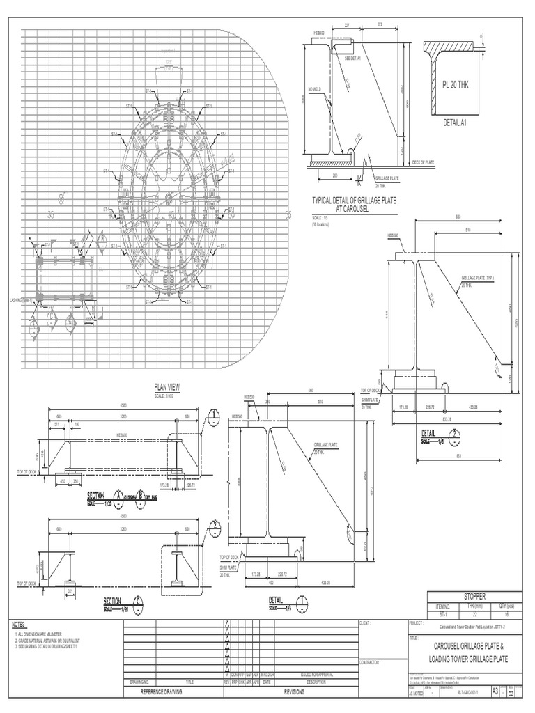 Carousel Grillage Plate & Loading Tower Grillage Plate-Layout1 | PDF