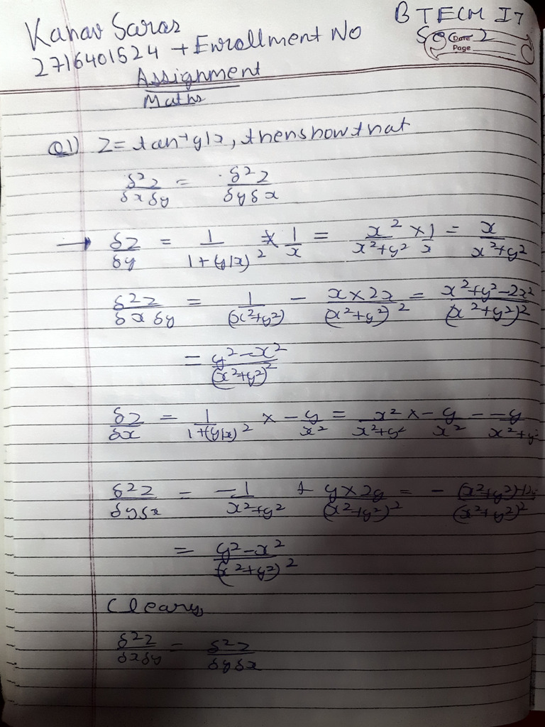 Assignment Maths Kanav Saras BTECH IT Sec 2 Enrollment No 2716401524 | PDF