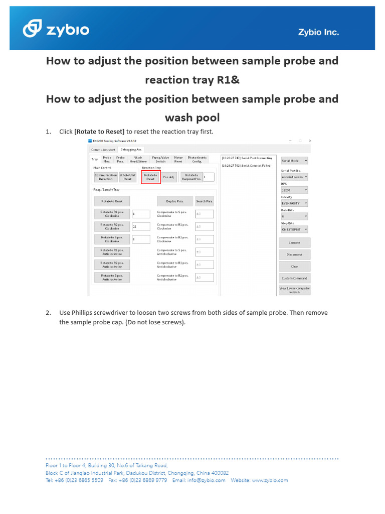 Adjusting Sample Probe Position Guide | PDF