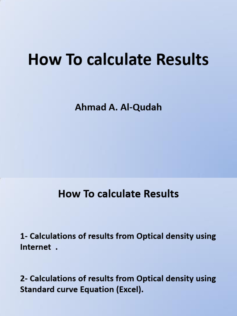 Calculate Optical Density Results in Excel | PDF | Microsoft Excel ...