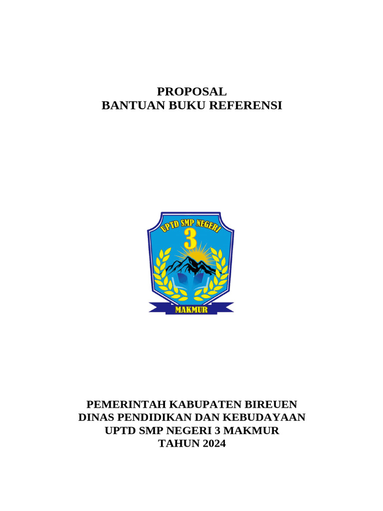 Proposal Bantuan Buku Referensi SMP Makmur | PDF
