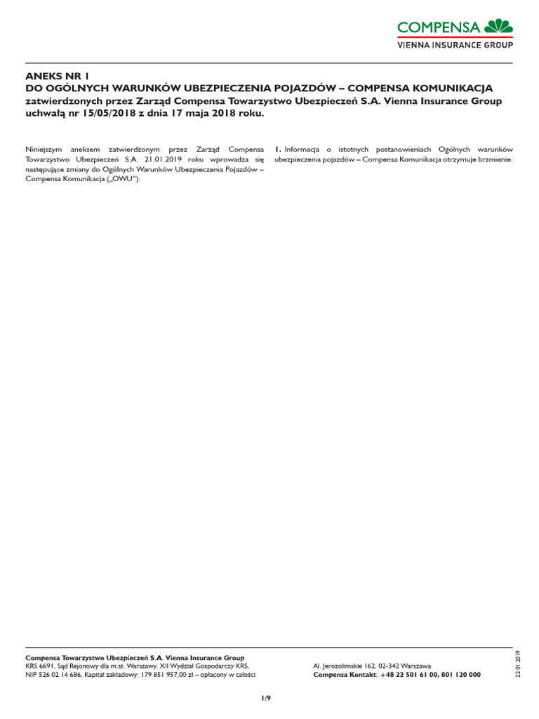 Aneks 1 Komunikacja | PDF