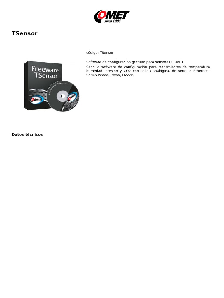 Comet Datasheet TSensor | PDF