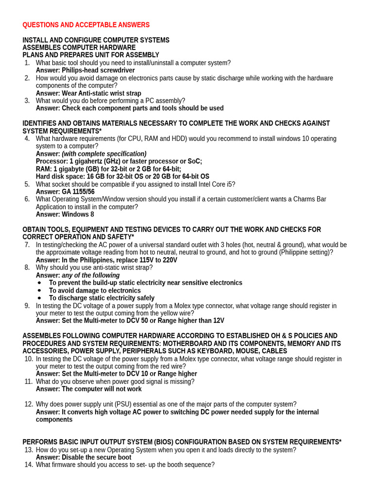 Oral Questioning Reviewer | PDF | Bios | Computer Network