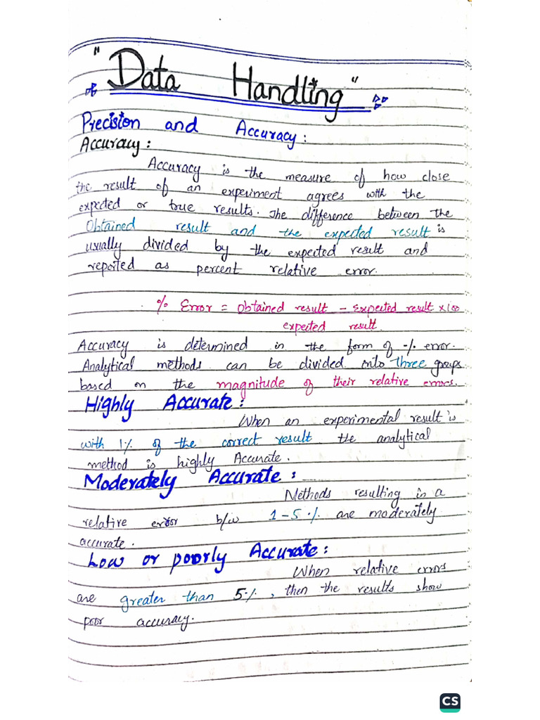 Data Handling Complete Notes | PDF