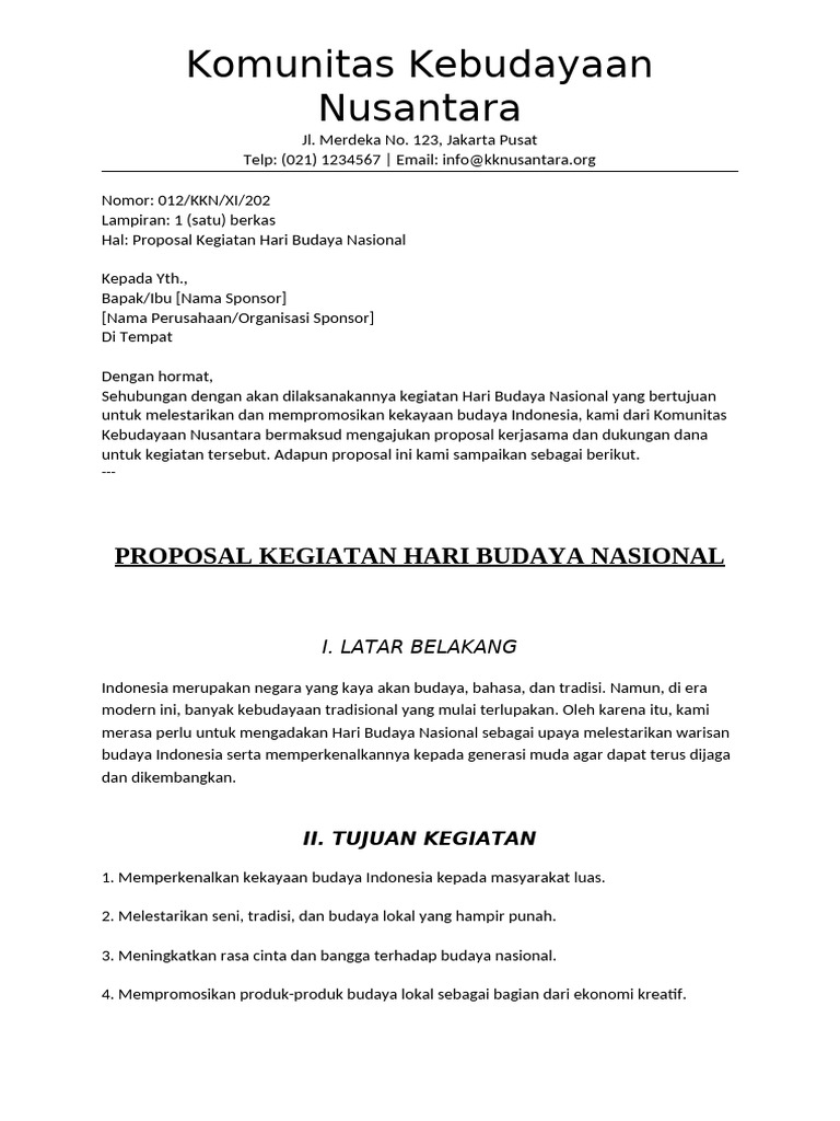 Proposal Kegiatan KKN. (Contoh) | PDF
