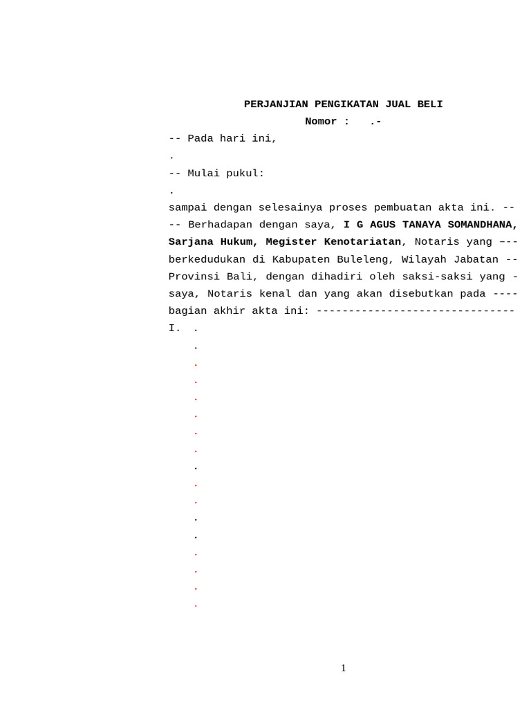 PPJB DRAF 2021 - ISI Blangko | PDF