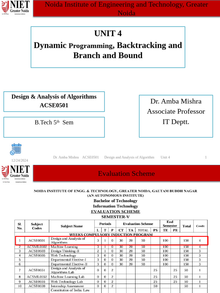 Design And Analysis Unit4 Pdf Dynamic Programming Theoretical Computer Science 2444