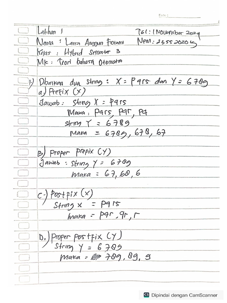 Larra Anggun Fiotami Latihan 1 | PDF