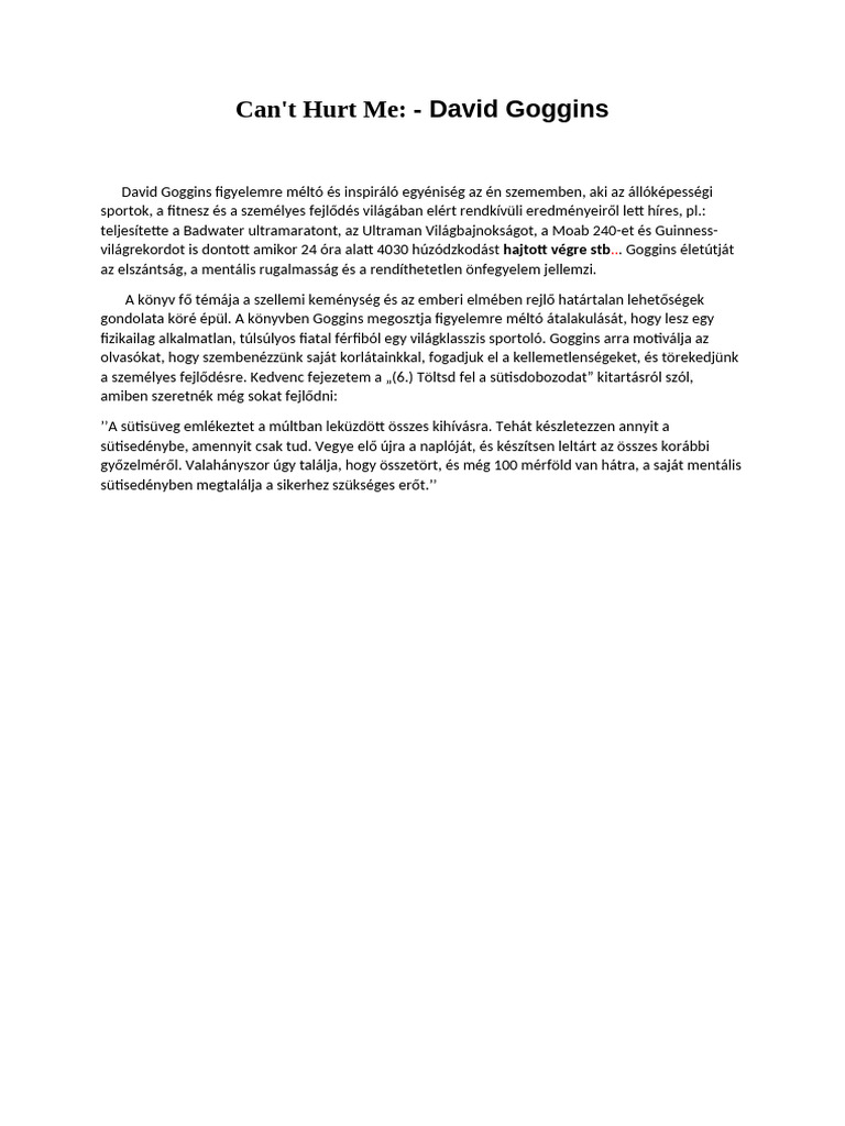 Can't Hurt Me - David Goggins | PDF