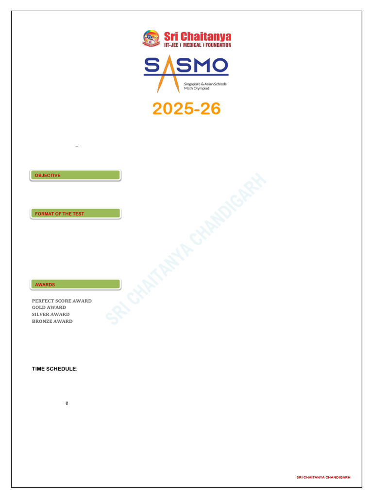 SASMO- 2025-26 | PDF | Mathematics