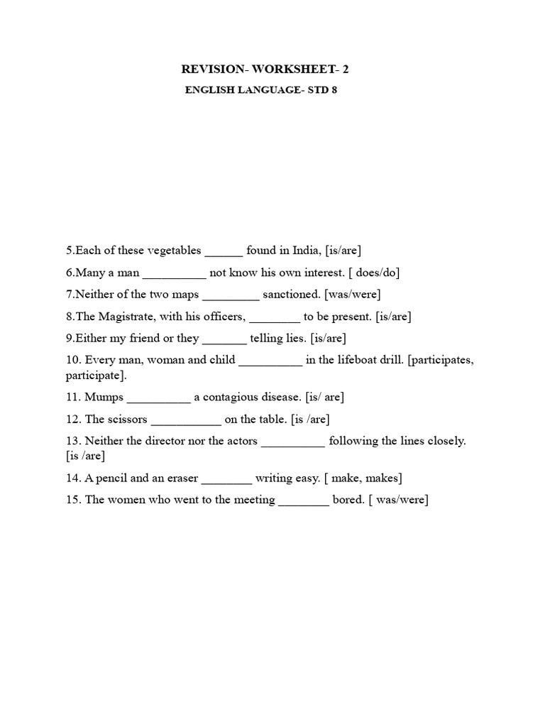 Worksheetenglish Language Worksheet No.2 | PDF