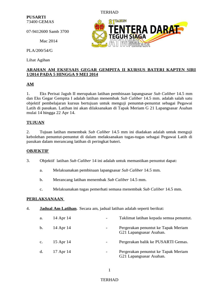 Arahan Latihan | PDF