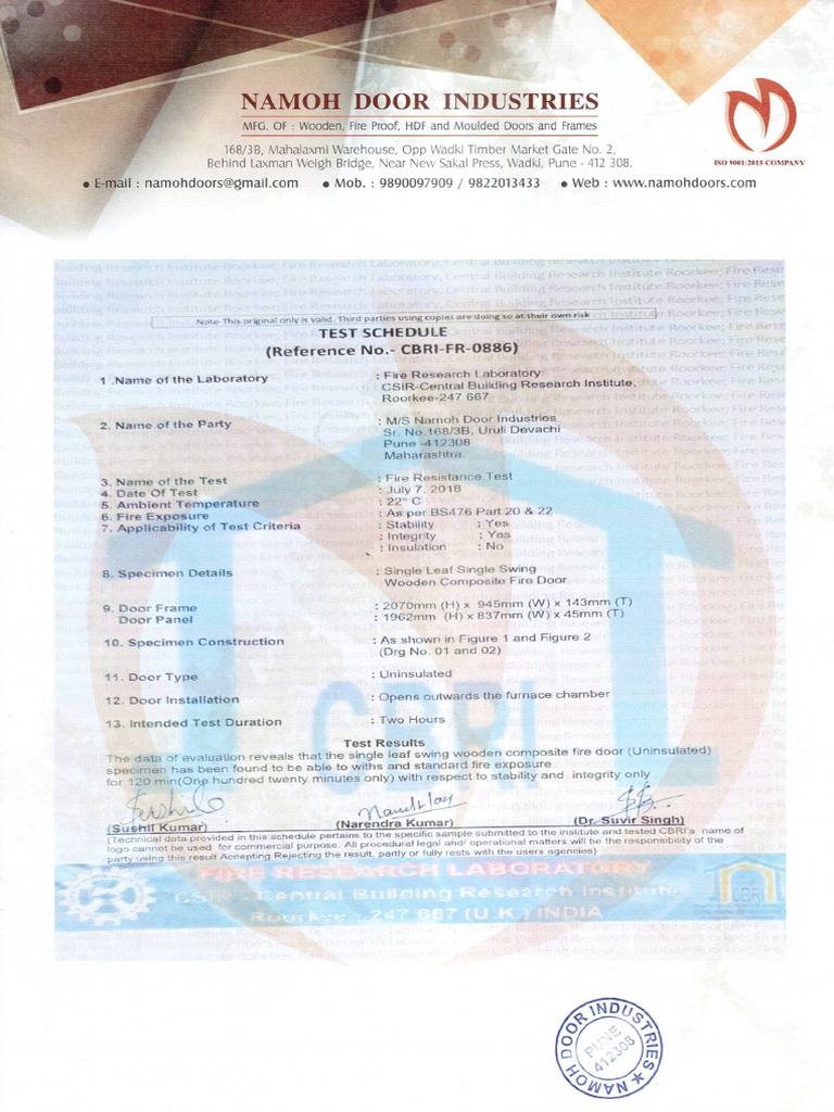 NDI- CBRI Test Certificate | PDF