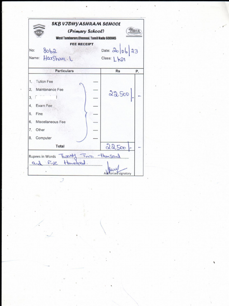 School Fee Pdf