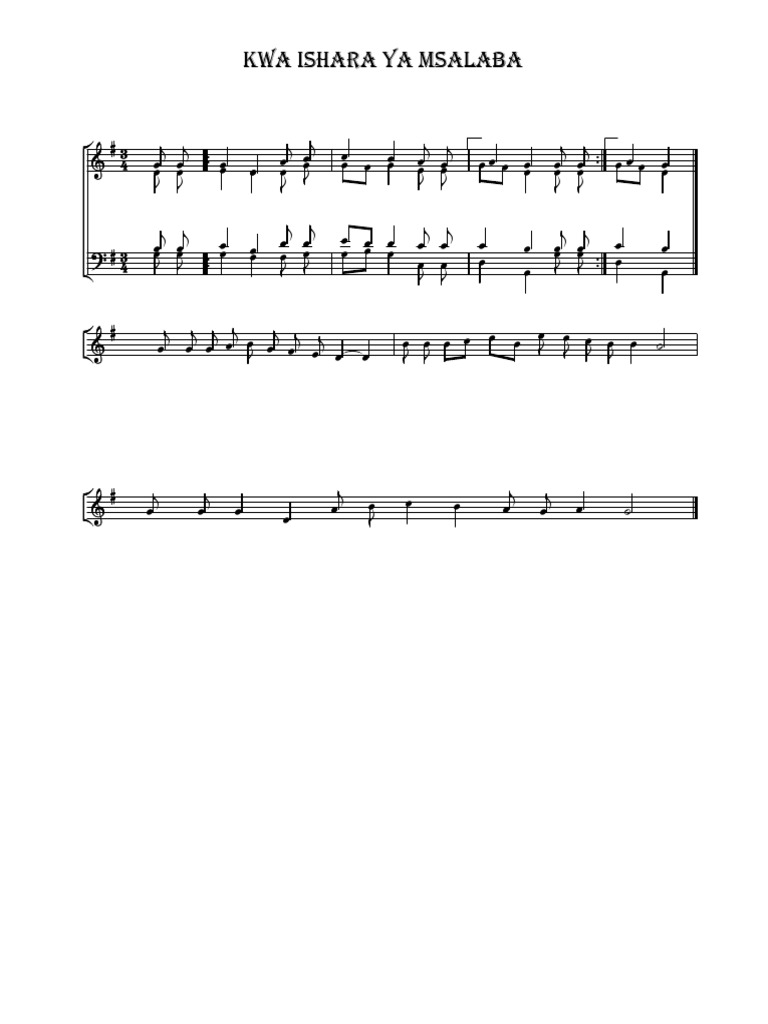 Kwa Ishara Ya Msalaba | PDF