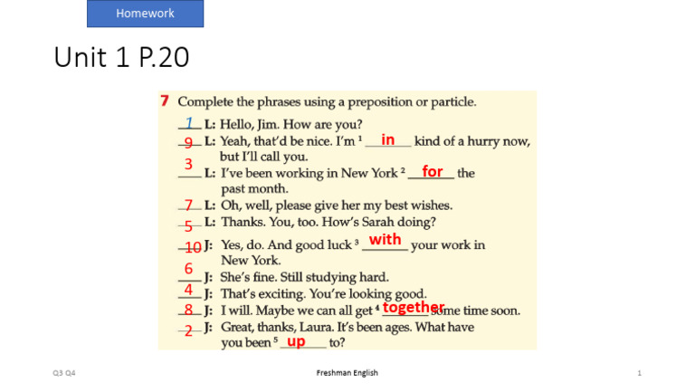 Freshman English Homework Unit 1 | PDF