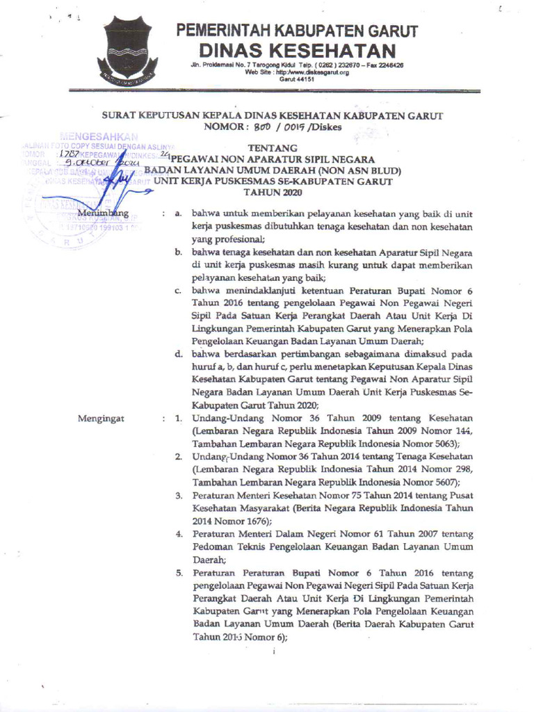 SK BLUD Non ASN SDR | PDF