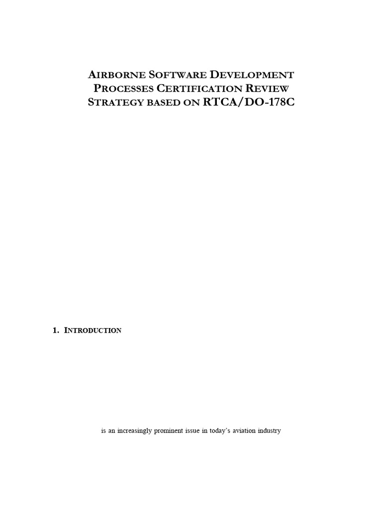 Airborne Software Certification Strategy | PDF | Systems Engineering ...