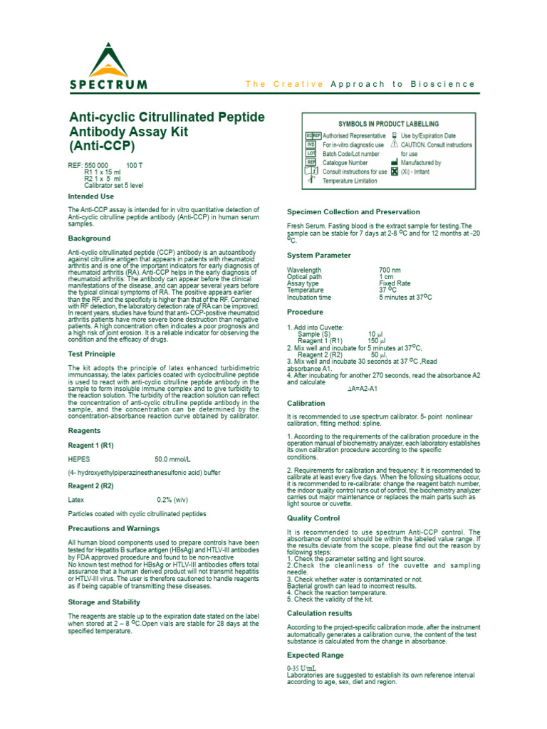 Anti-CCP | PDF | Rheumatoid Arthritis | Arthritis