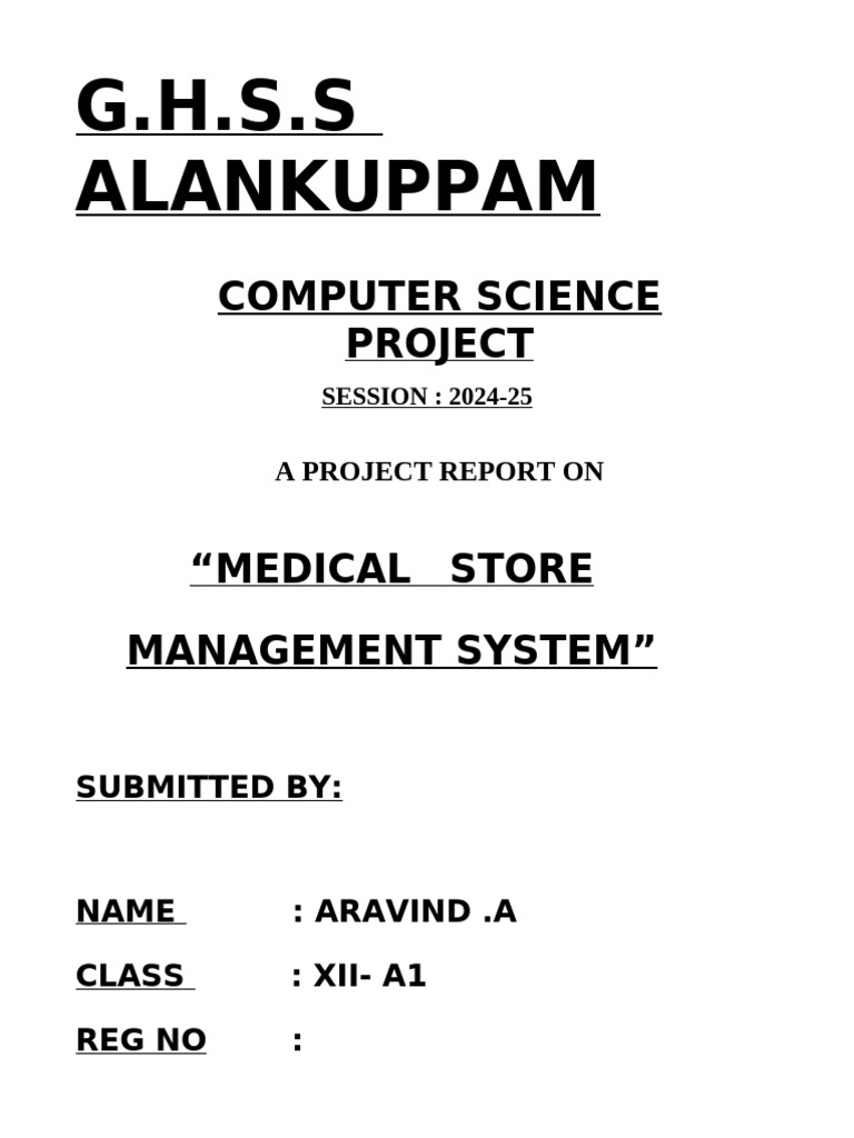 Medical Store Management System | PDF | Computing | Office Equipment