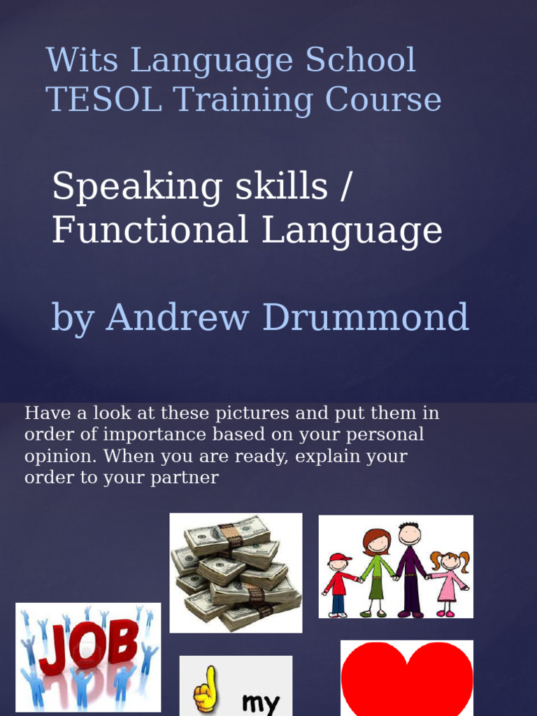 Speaking Skills – Functional Language | PDF