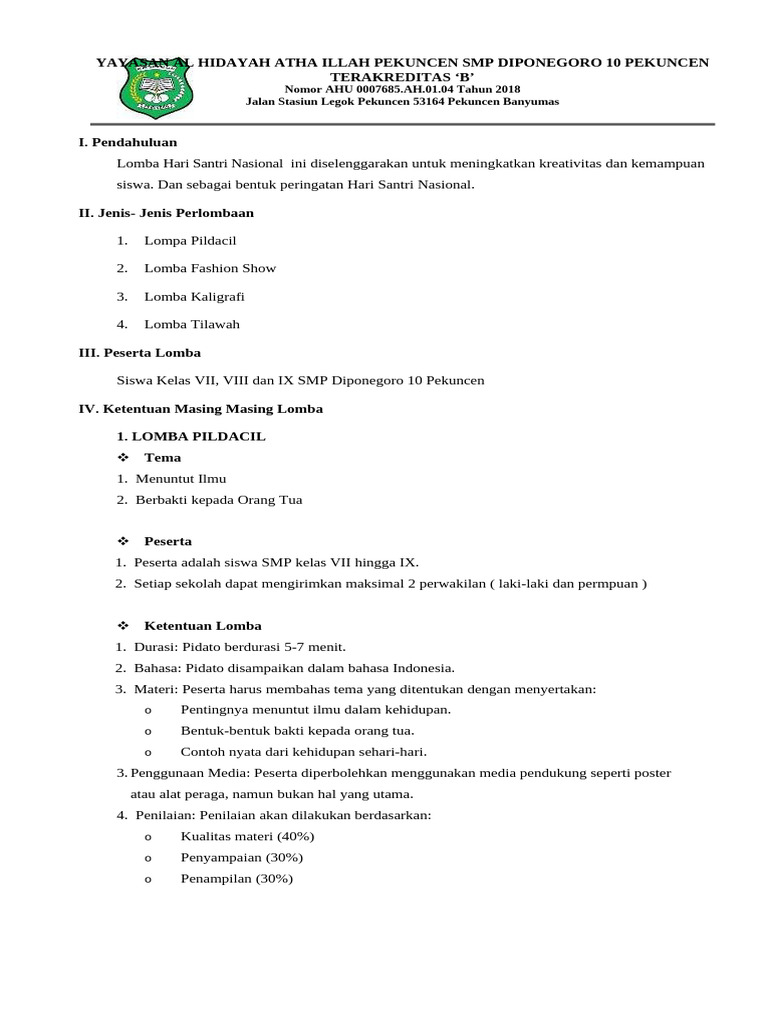 Juknis Lomba HSN 2024 | PDF