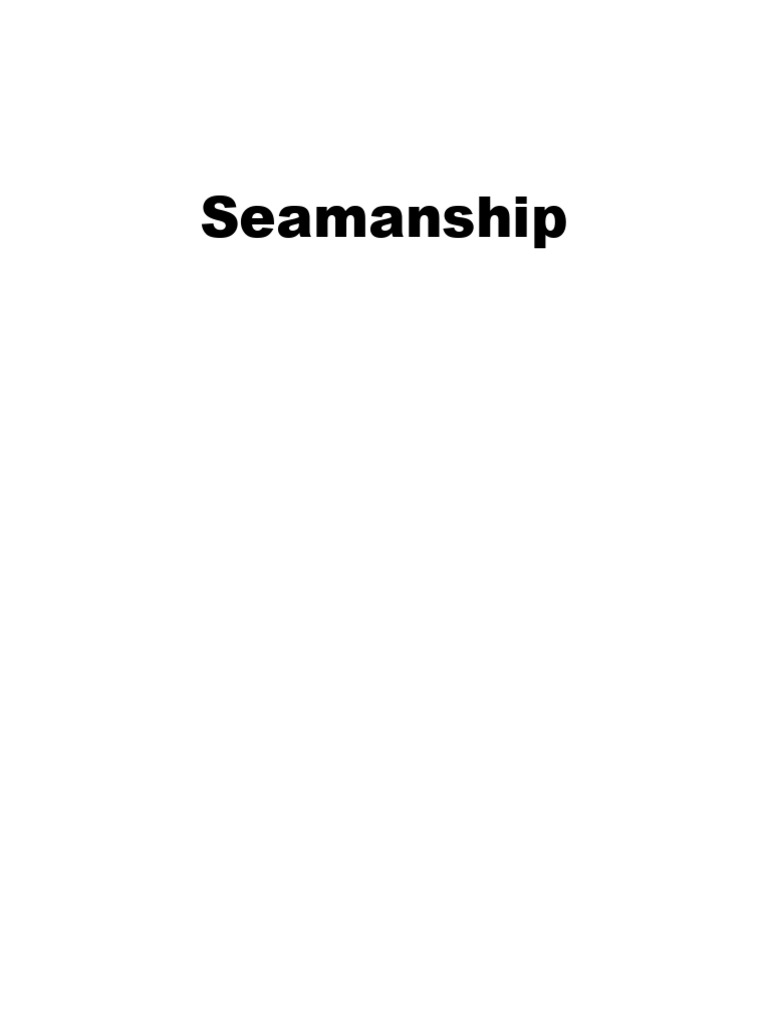 Comprehensive Guide to Seamanship | PDF | Anchor | Rudder