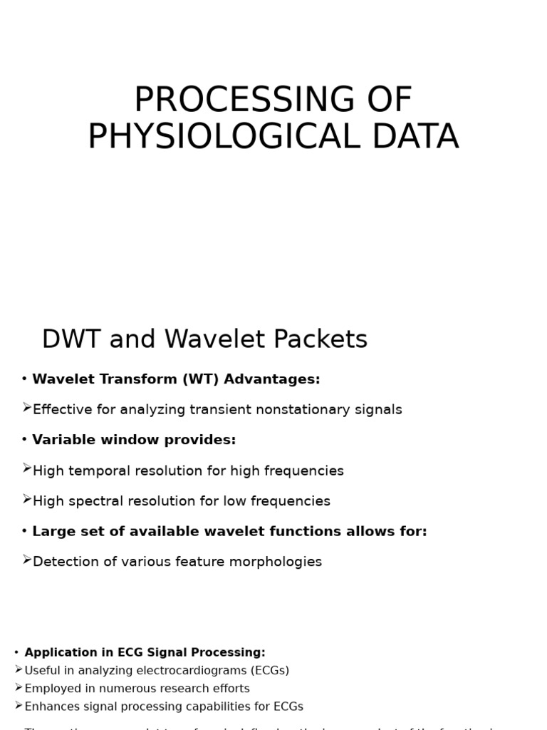 Processing of Physiological Data | PDF | Wavelet | Biometrics