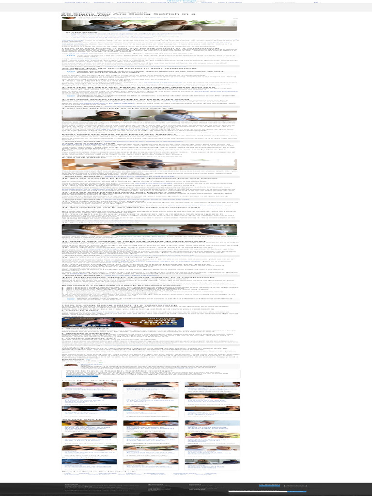 Signs of Selfishness in Relationships | PDF | Intimate Relationships | Romance (Love)