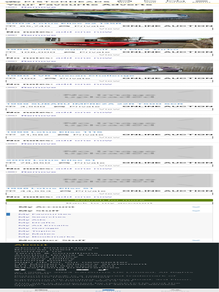 PistonHeads - Favourite Adverts | PDF