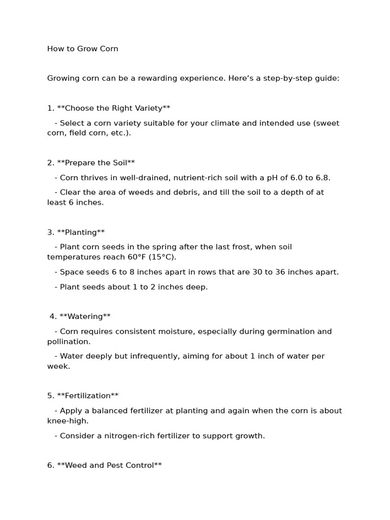 How to Grow Corn | PDF