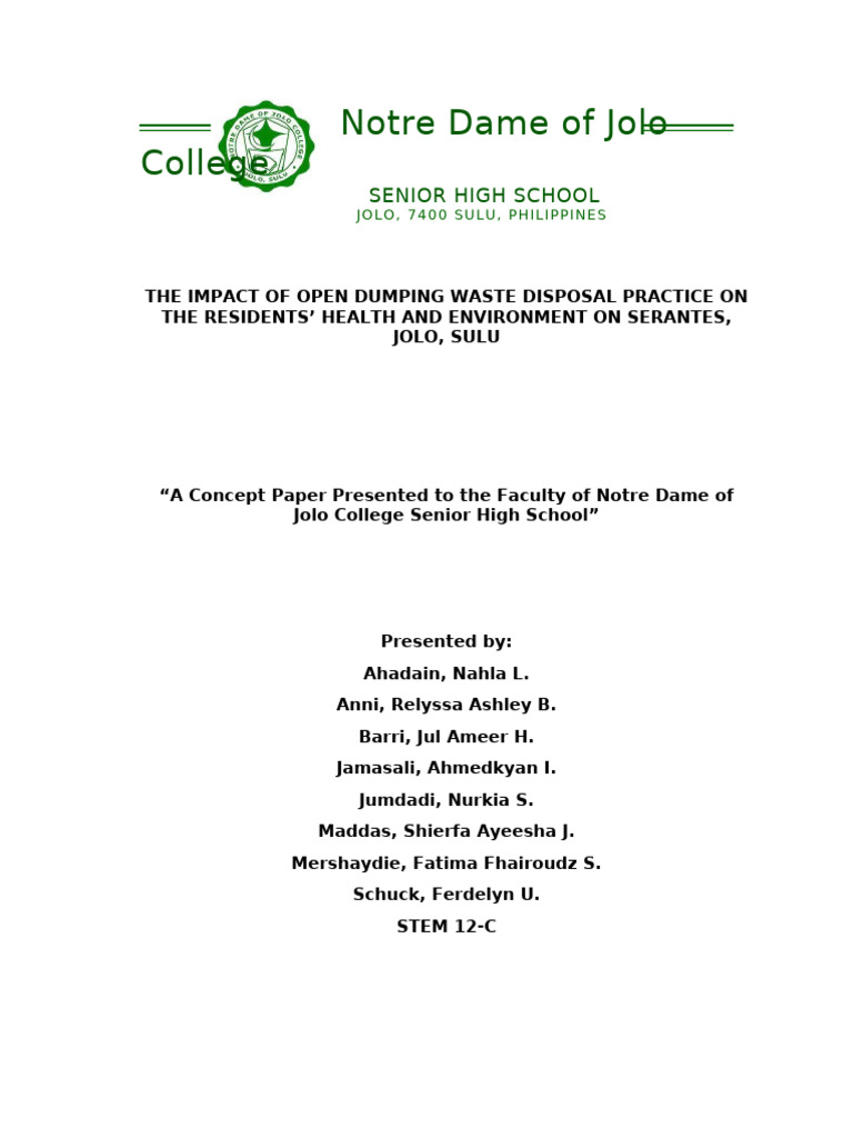 Impact of Open Dumping in Jolo Sulu | PDF | Waste | Waste Management