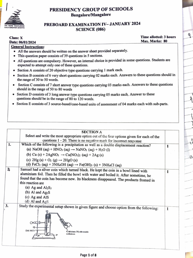Precidency Pre Board Paper | PDF