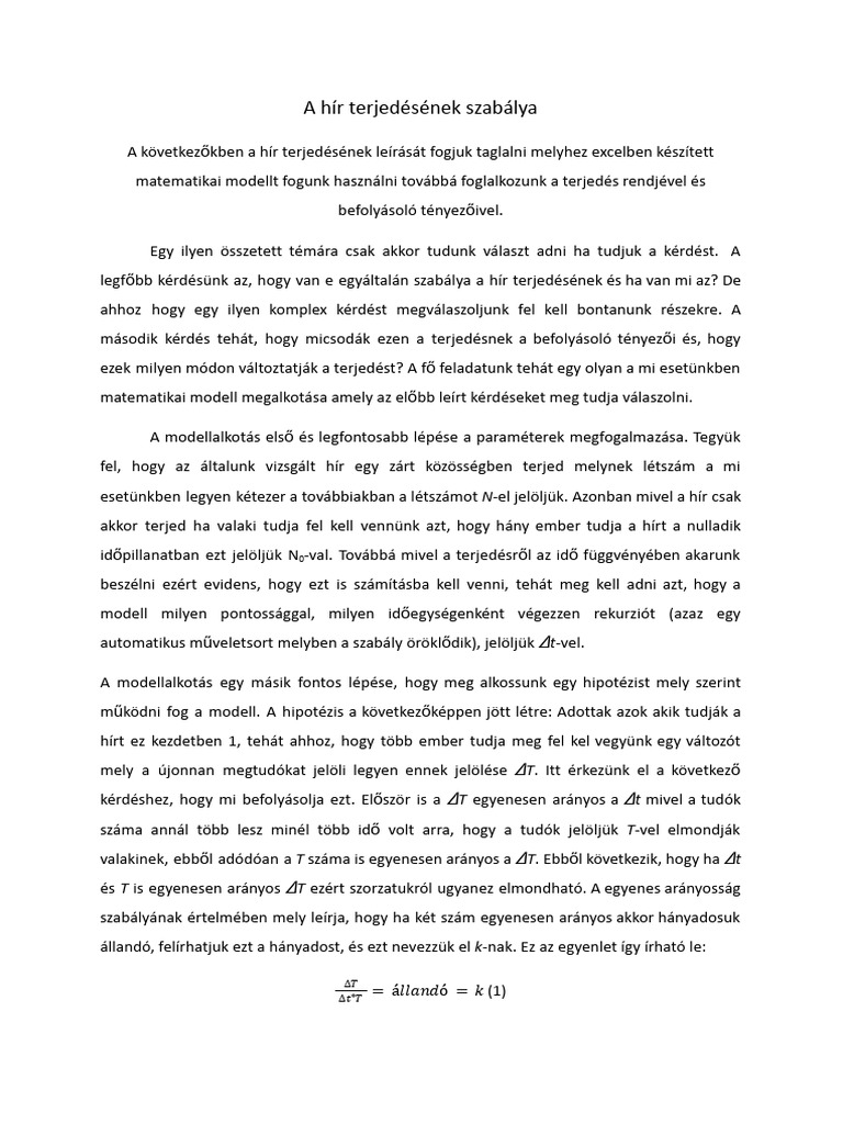 Nyek Pletyka Modell | PDF