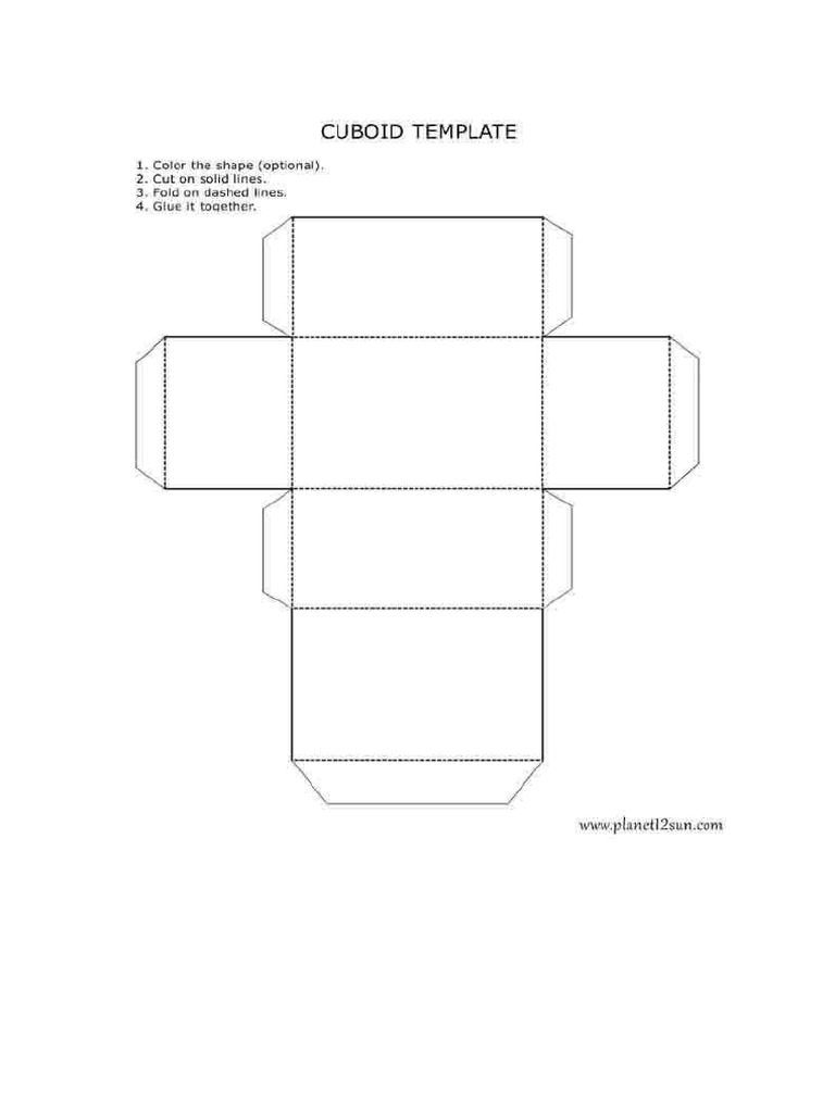 Cuboid Net Template | PDF