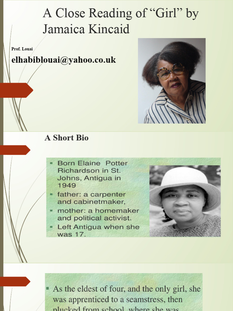 Analyzing Jamaica Kincaid's "Girl" | PDF | Narration | Sexism
