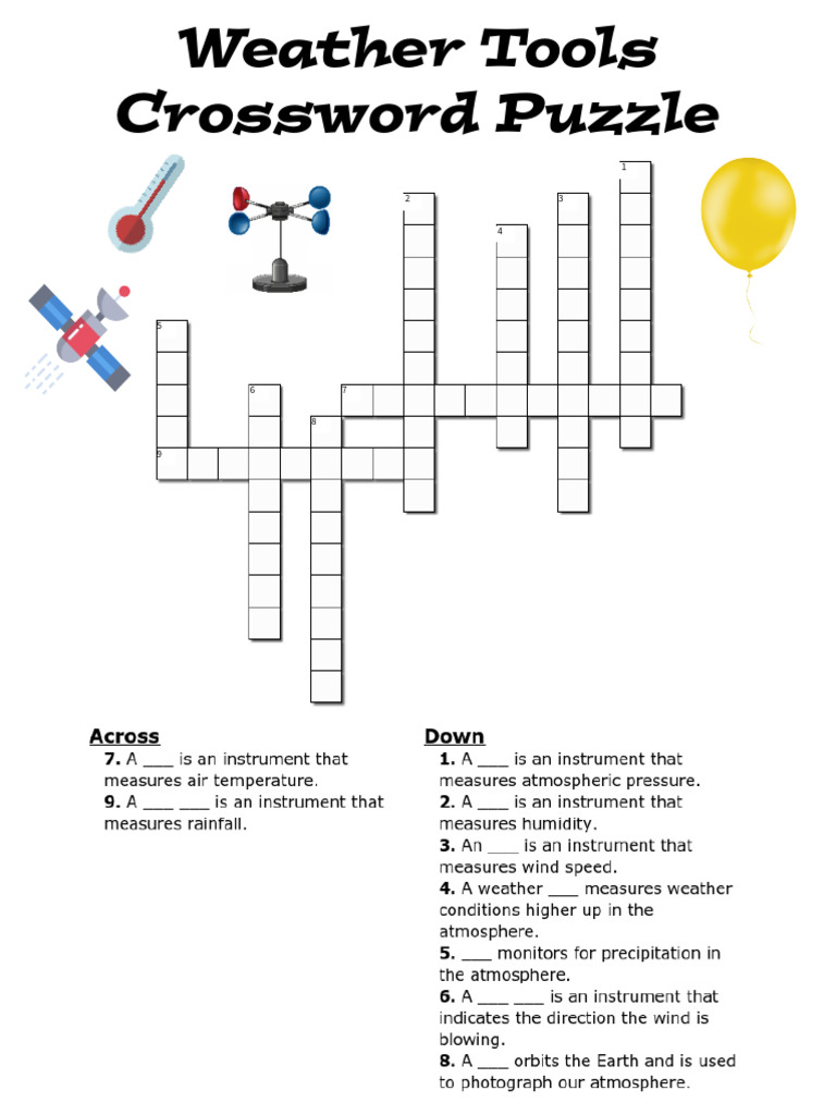 Weather Tools Crossword Puzzle | PDF