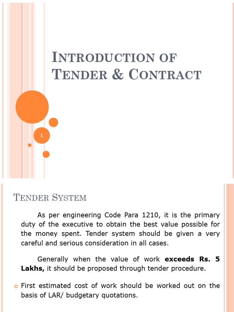 Understanding Tender and Contract Systems | PDF | Business