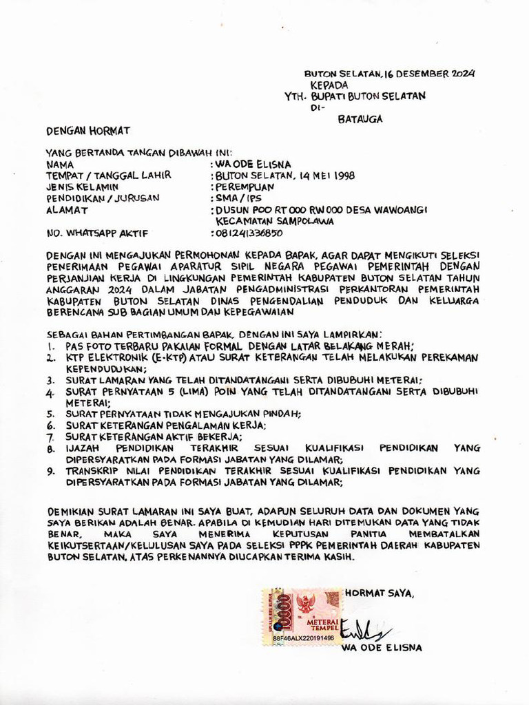 Surat Permohonan Ke Bupati | PDF