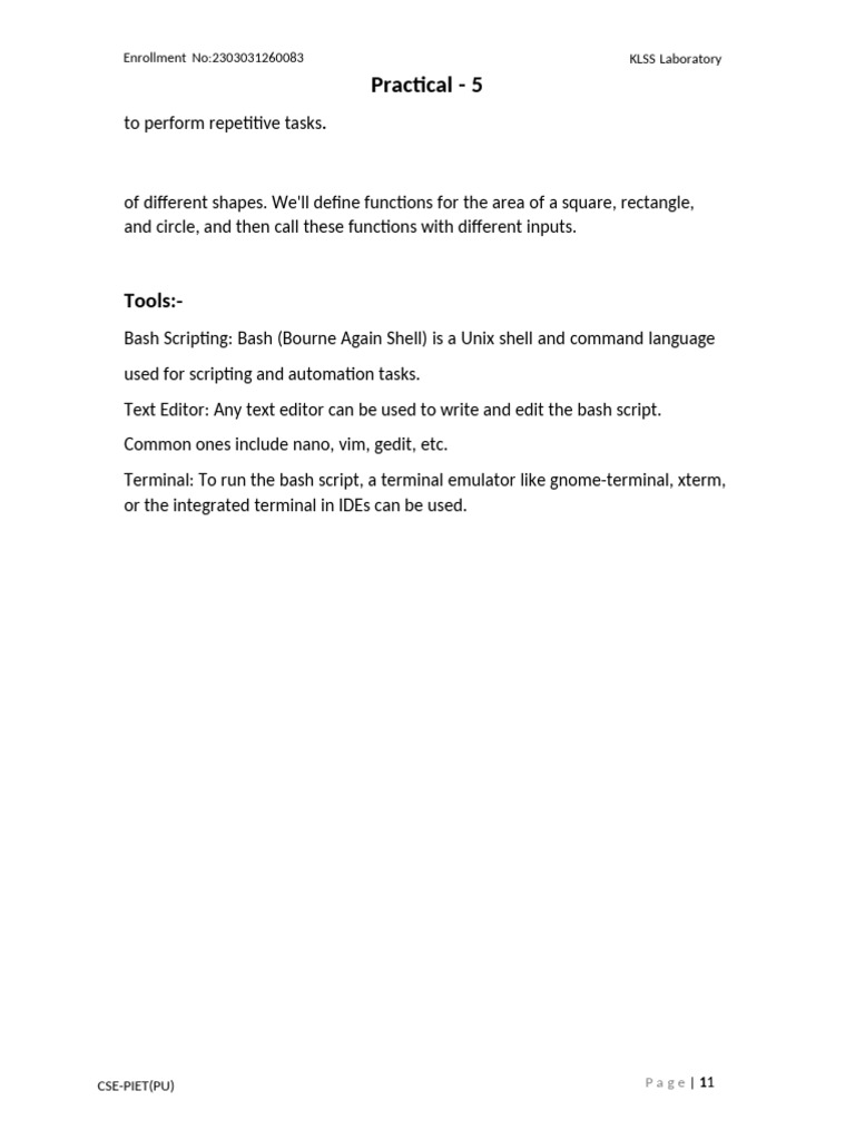 klss prac 5 | PDF | Area | Parameter (Computer Programming)