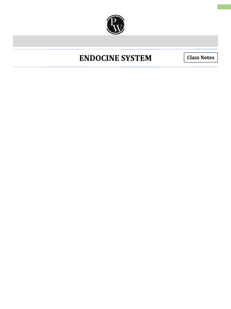 Endocine System - Short Notes | PDF | Endocrine System | Adrenal Gland