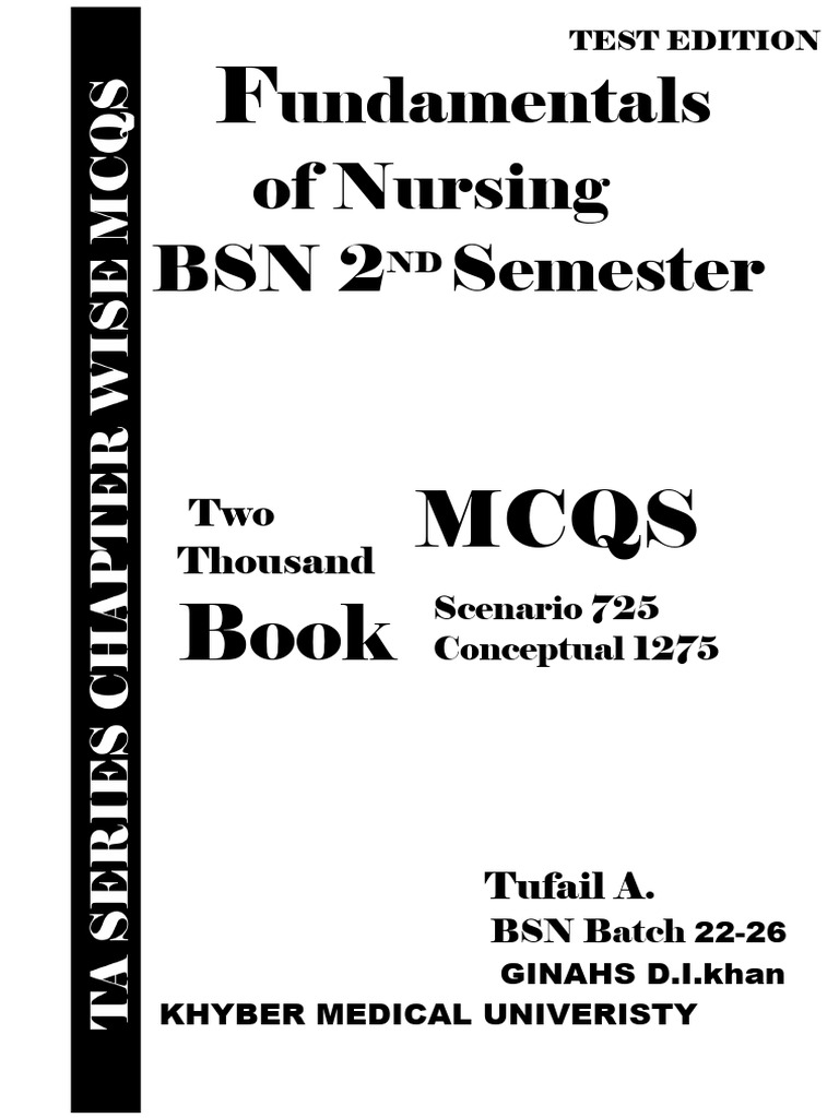Fon II Chapter Wise Mcqs Book by Ta Series | PDF | Medical Diagnosis | Nursing