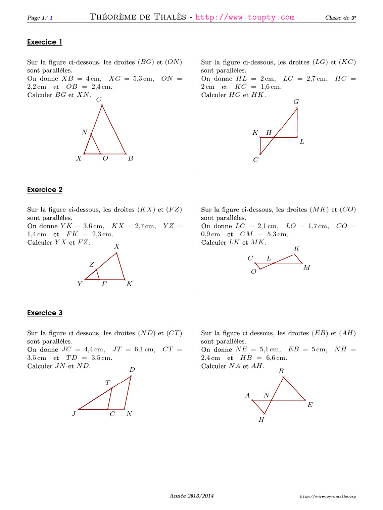 Exercices Créés Par Pyromaths, Un Logiciel Libre en Python Sous Licence ...