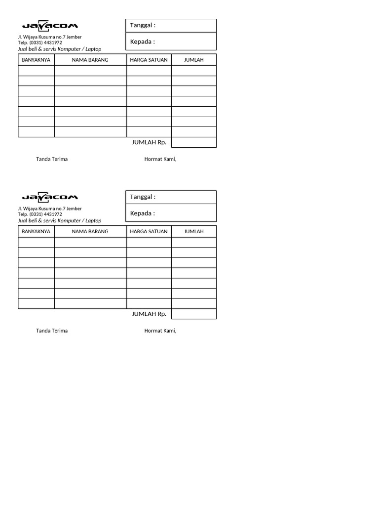 Nota Kosong (1) | PDF