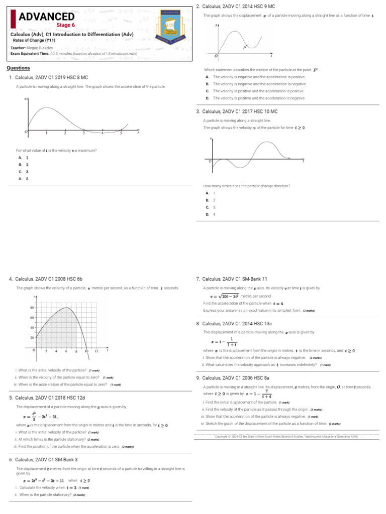 SMARTERMATHS - Rates of change | PDF | Acceleration | Velocity