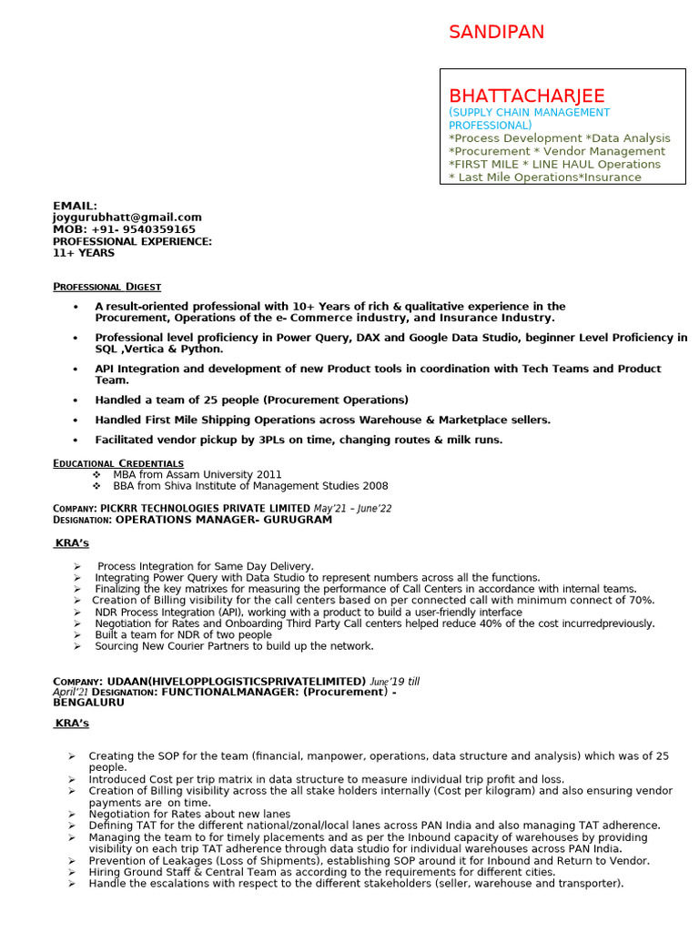 cv1 (1) | PDF | Business | Business Process