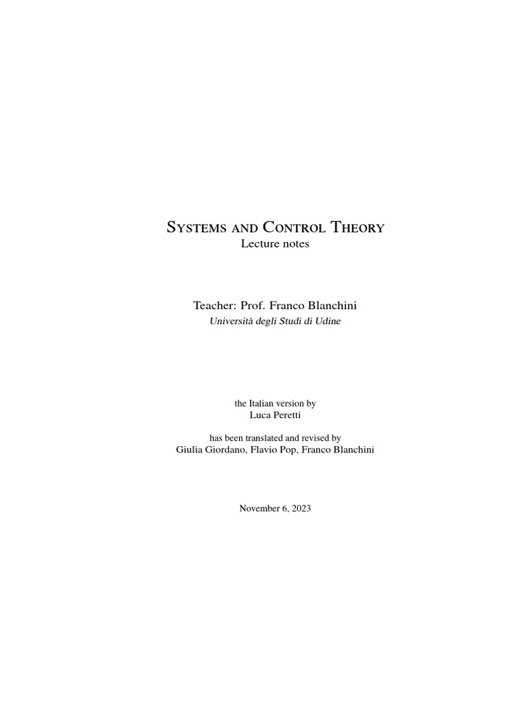 Lecturenotesforsystemtheoryandcontrol Pdf Matrix Mathematics 1528