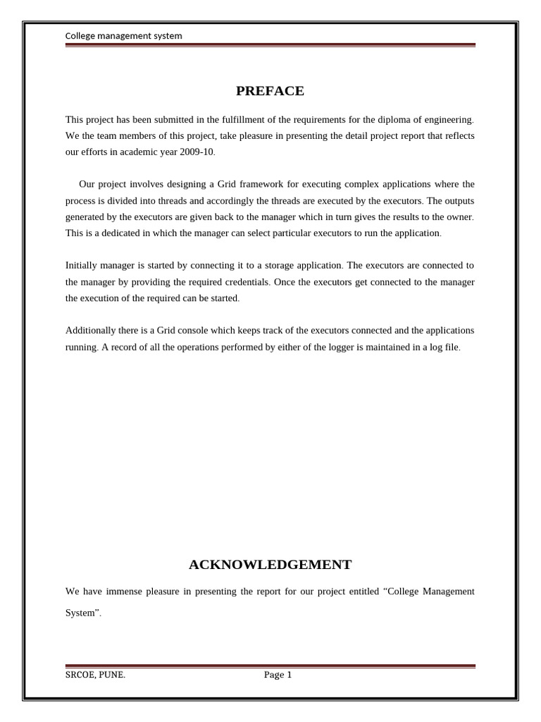 College Management System Project Report | PDF | Databases | System
